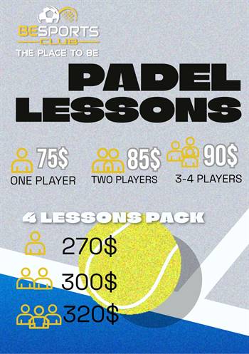 PADEL LESSONS AVAILABLE